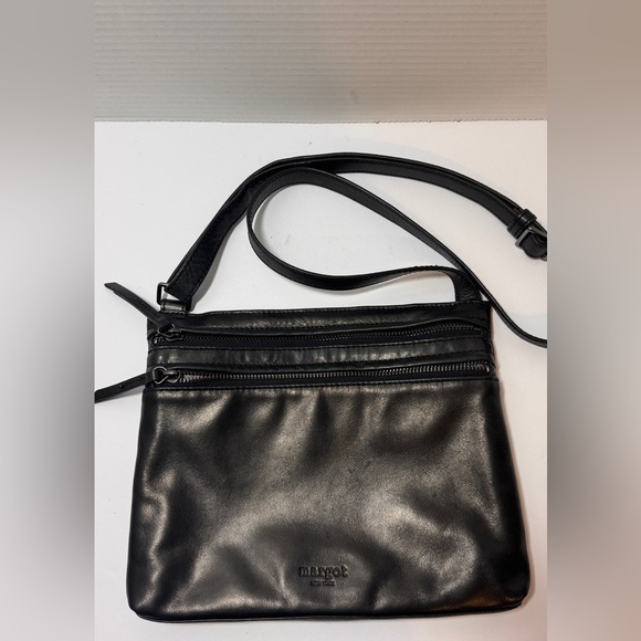 margot | Bags | Margot Elegant Black Leather Messenger Crossbody Bag ...